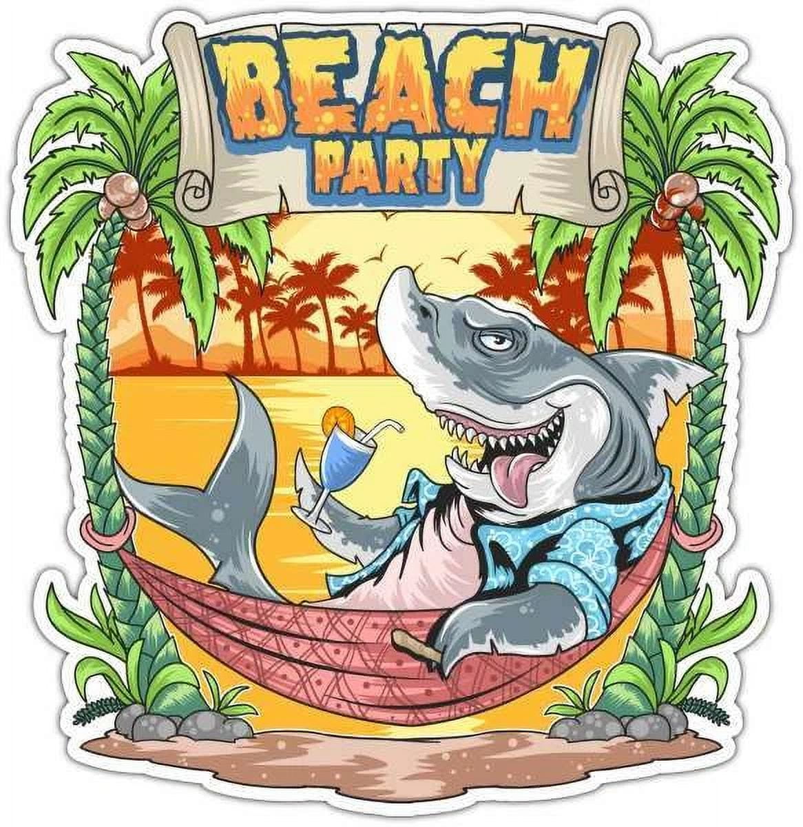 Beach Party Shark Paradise Vacation Resort Car Stickerphone Decal Water ...