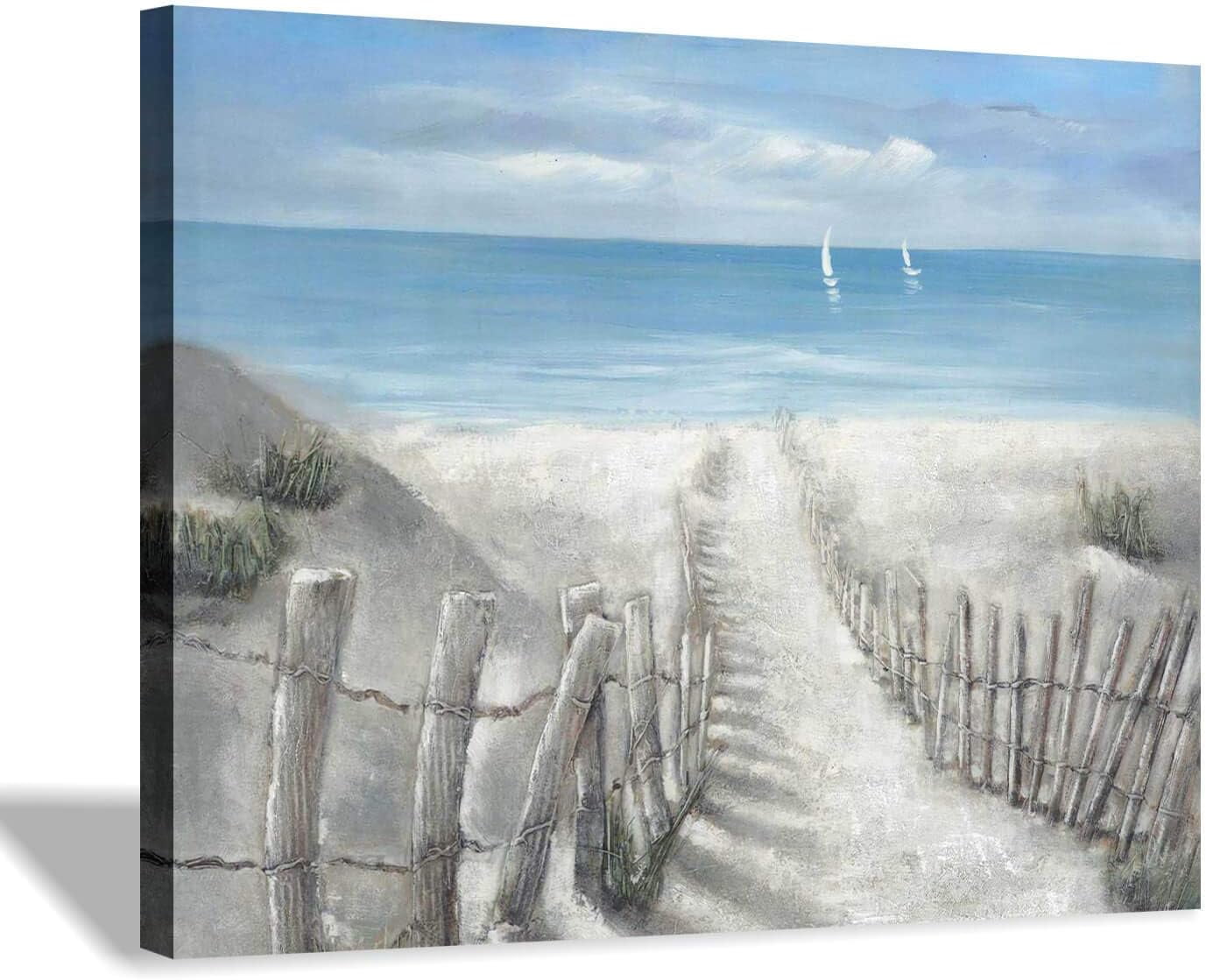 Beach Pathway Canvas Print Artwork: Coastal Ocean Picture Canvas Wall ...