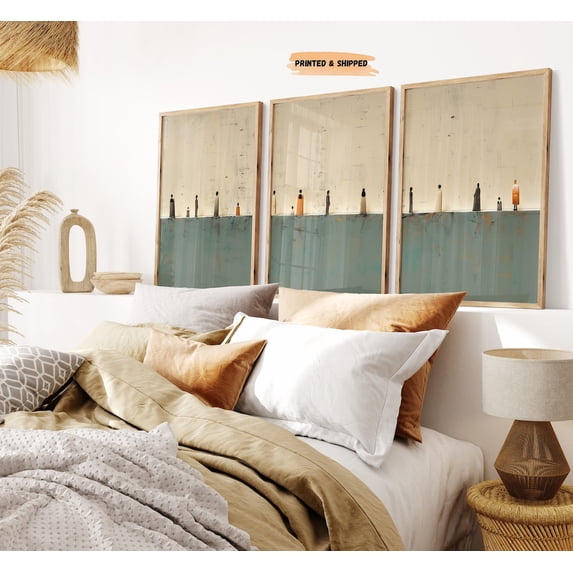 Beach People Minimal Abstract Wall Art Home Decor Office Wall Art ...