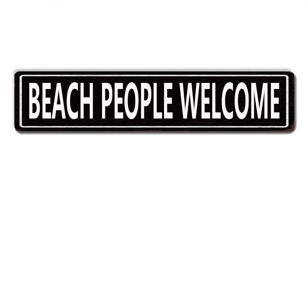 Beach People Welcome Street Sign, Beach People Welcome Wall Decor ...