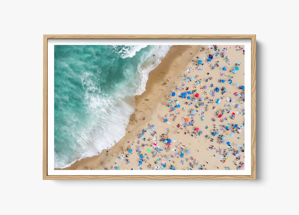 Beach Photography, Aerial Ocean Wall Art, Coastal Beach Umbrella Print ...