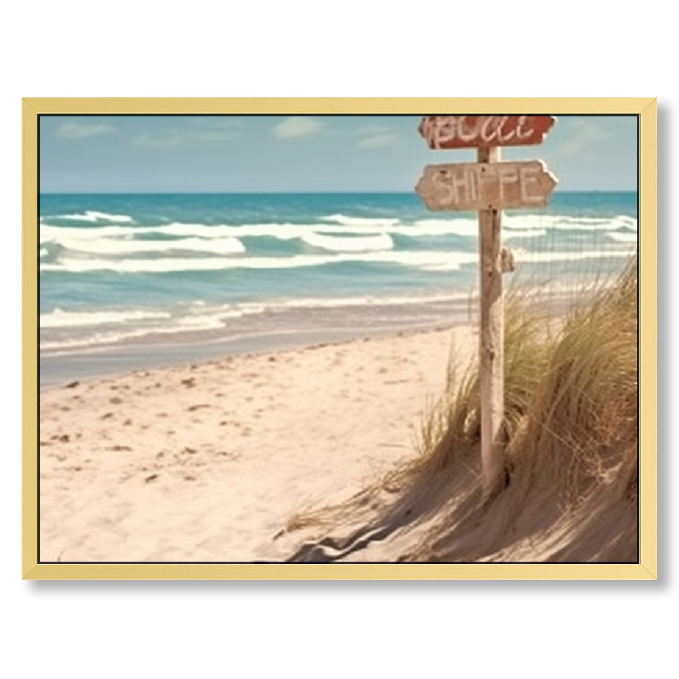 Beach Picture Canvas Wall Art: Coastal Scene Ocean Print Picture Sea ...