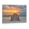 Beach Pier At Sunset Tropical Ocean Landscape For Living Room Canvas ...
