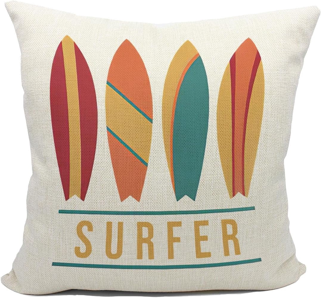 Beach Pillows Decorative Throw Pillows.Beach Throw Pillows,Surfboard ...