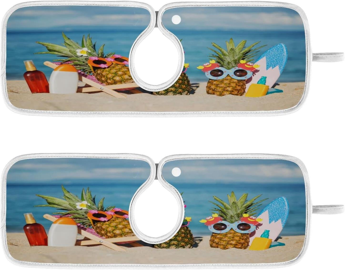 Beach Pineapple Sunglasses Sink Splash Guard for Faucet 2 Packs Faucet ...