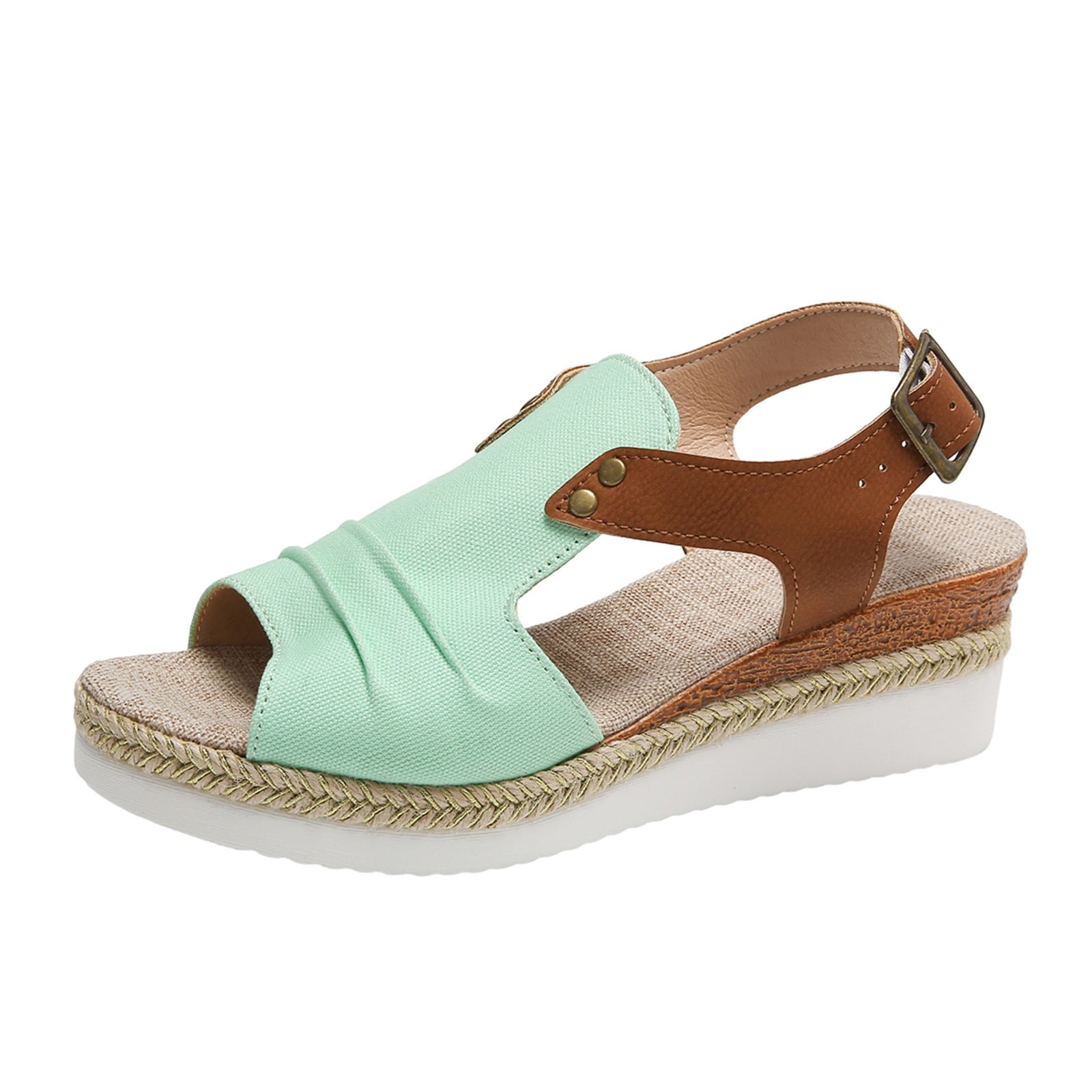 Tanmmey Beach Platform Sandals for Women Wedge Bohemian Summer Dressy ...