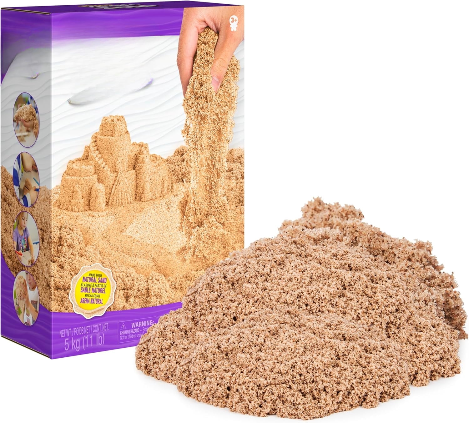 , Beach Play Sand, Moldable Sensory Toys for Kids, Resealable Bag ...