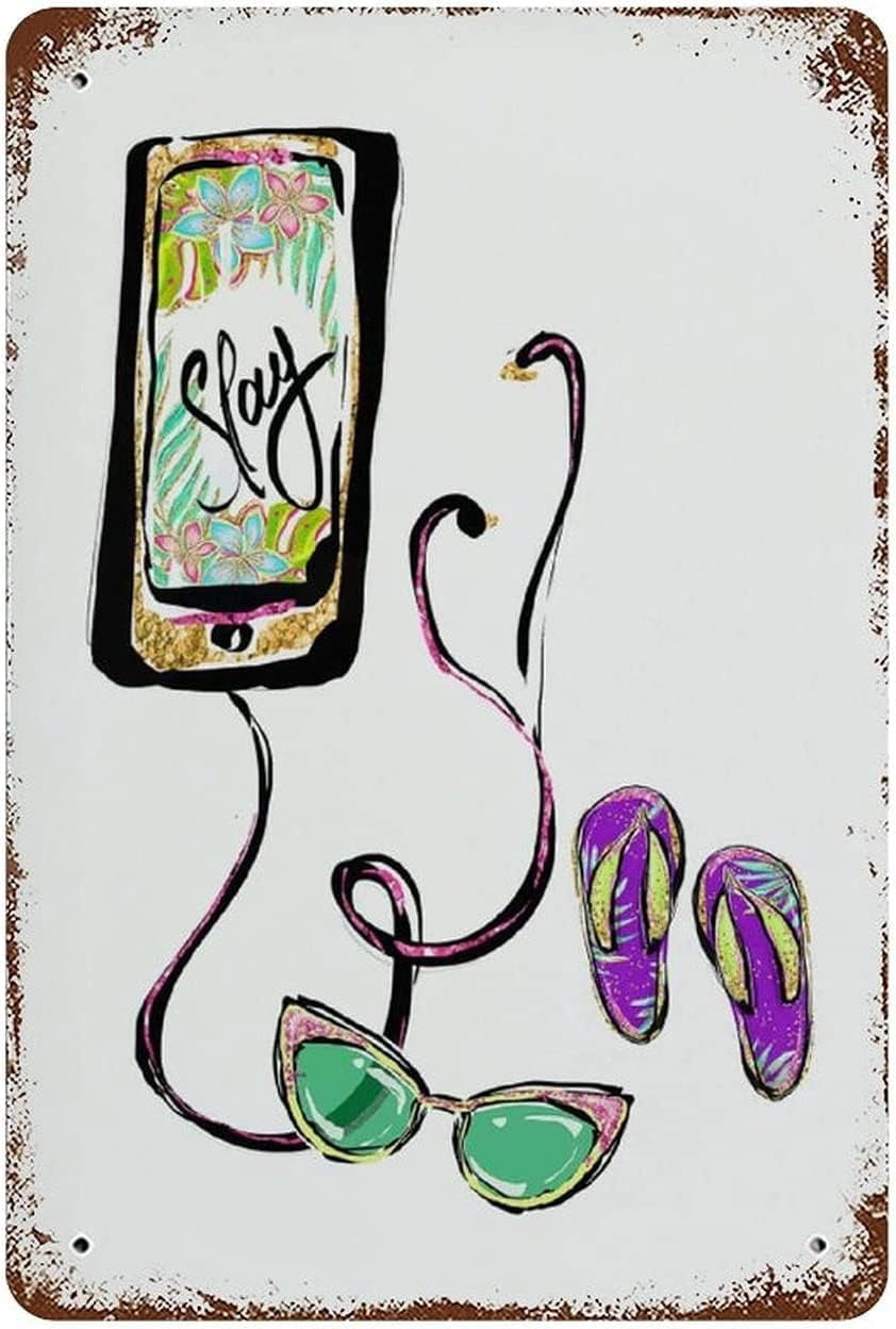 Beach Please Beach Metal Print Tin Signs Tropical Room Wall Art Decor ...