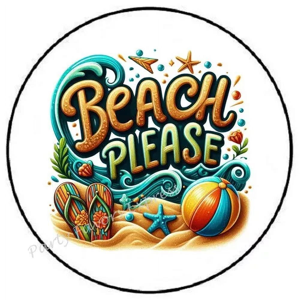 Beach Please Sticker Party Favors Sticker Envelope Seals Labels ...