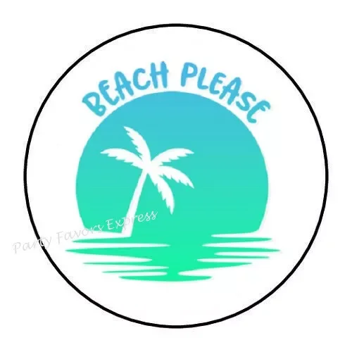 Beach Please Sticker Party Favors Sticker Envelope Seals Labels ...