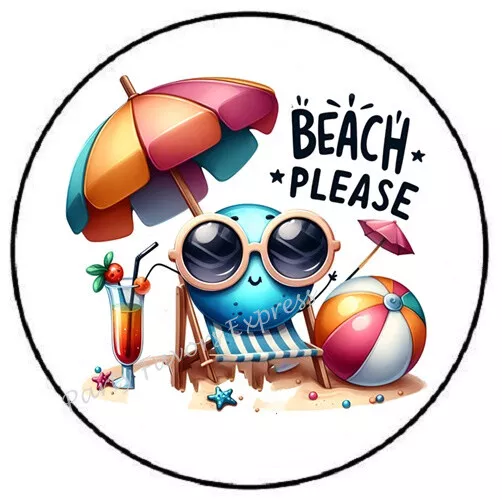 Beach Please Sticker Party Favors Sticker Envelope Seals Labels ...