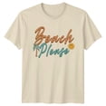 Beach Please T-Shirt, Retro Summer, Palm Tree, Face - Walmart.com