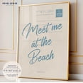 Beach Postcard Print Light Blue Beachy Room Decor Ocean Wall Art Surf ...