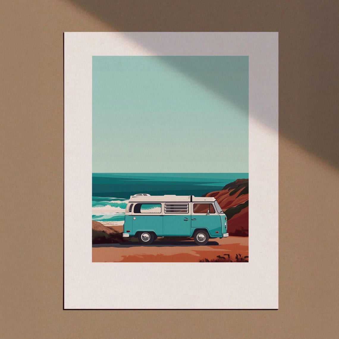 Beach Print, Vw Bus Print, Vintage Camper Van Decor, Surf Poster, Retro ...
