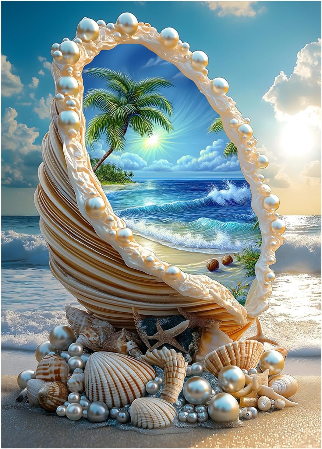 Beach Puzzles for Adults 1000 Piece, Summer Marine Jewel Seashell ...
