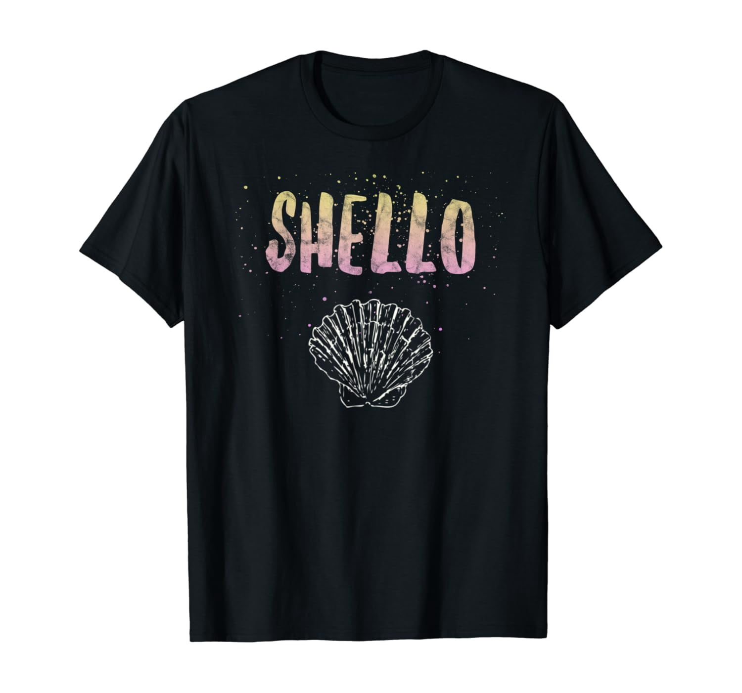 Beach Quote Love Ocean Saying Cute Pink Yellow Seashell Sea T-Shirt ...