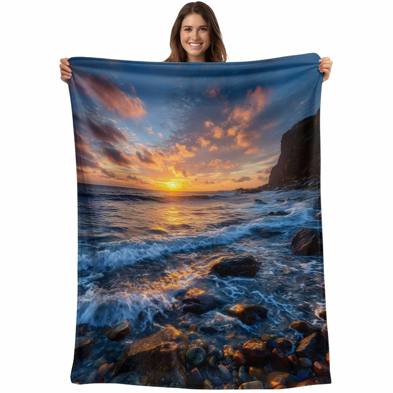 Beach Reef Blanket Soft Cozy Warm Throw Blanket for Couch, Plush Fuzzy ...