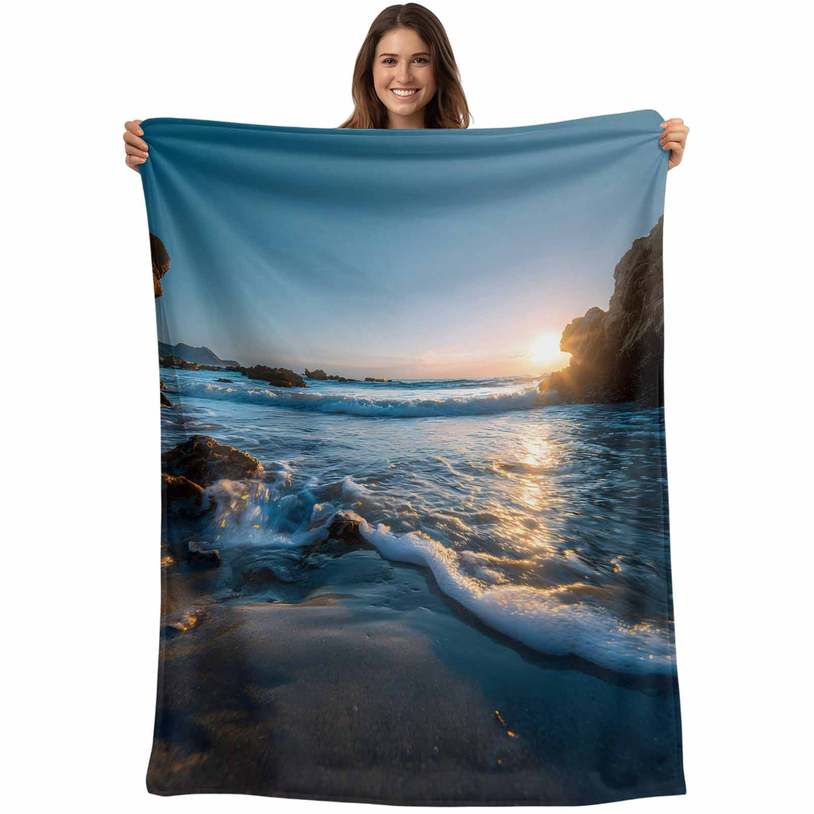 Beach Reef Blanket Soft Cozy Warm Throw Blanket for Couch, Plush Fuzzy ...
