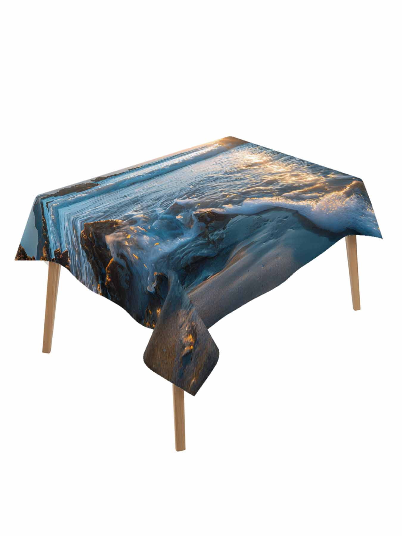 Beach Reef Table Cloth, Waterproof Tablecloth for Rectangle Tables ...