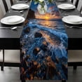 Beach Reef Table Runner, Country Sunset Ocean Waves Reef Beach Washable ...