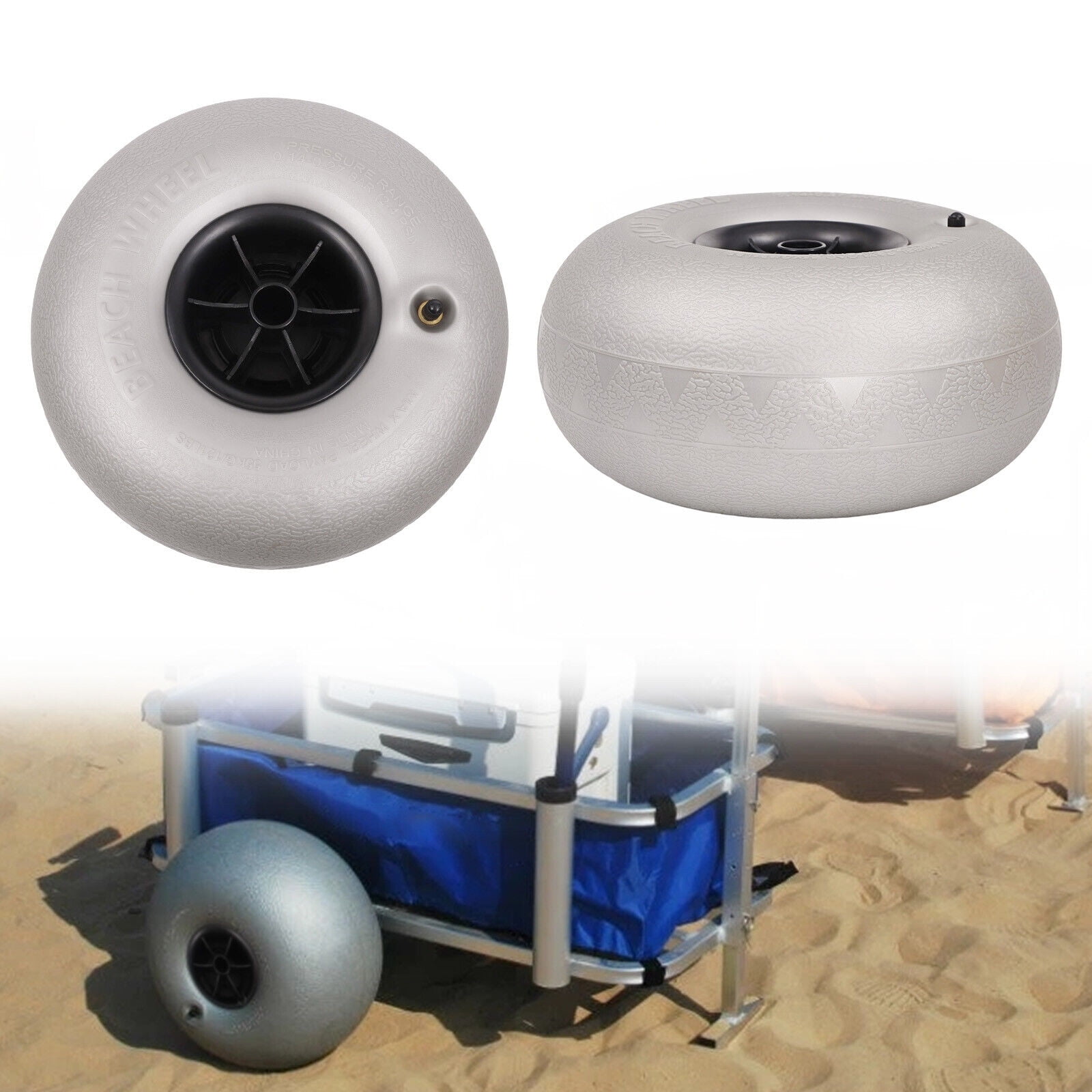 Beach Replacement Balloon Wheels Tires 2-Pack,Cart Tires for Kayak ...