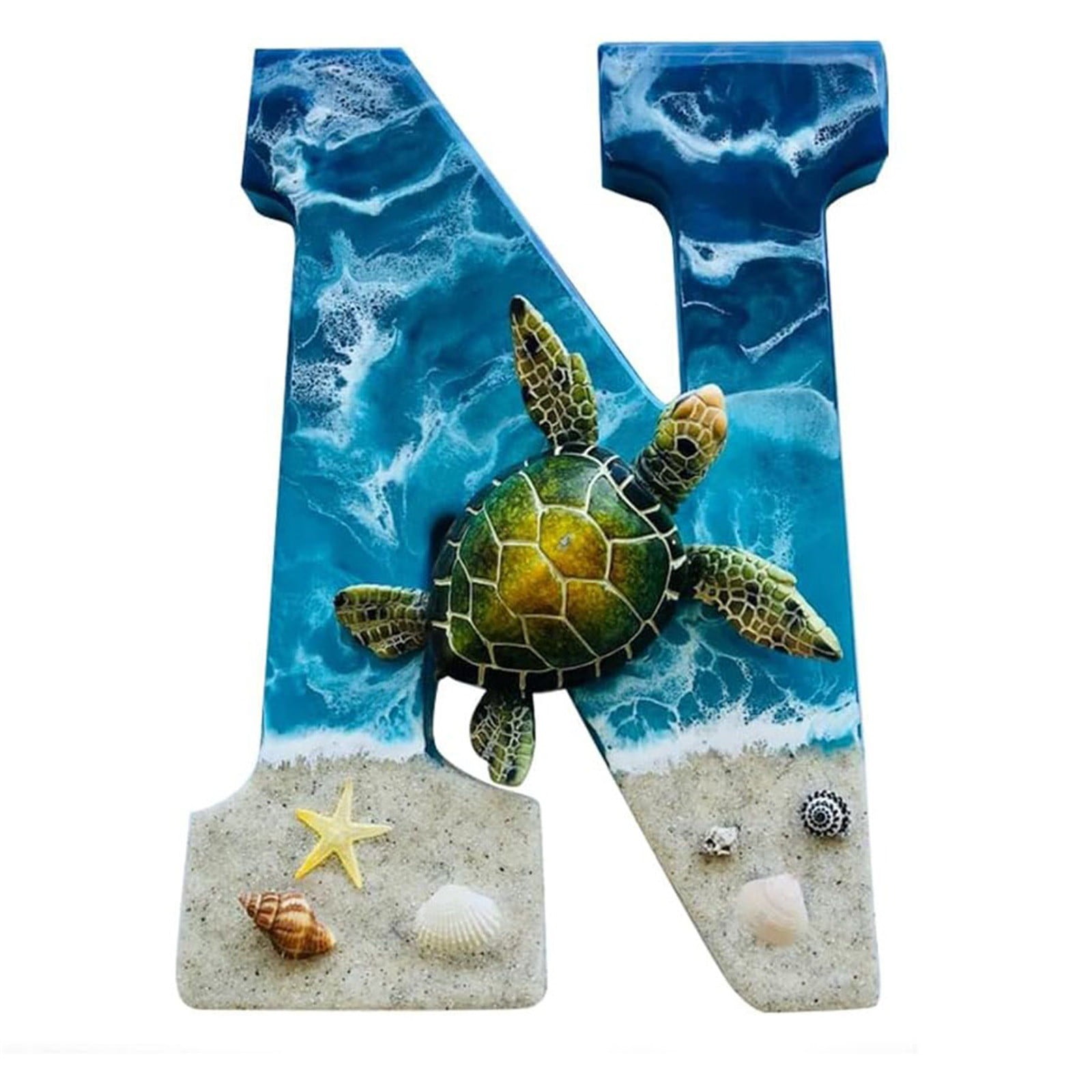 Beach Resin Letters N- Large Wooden Framed Coastal Decor for Home ...