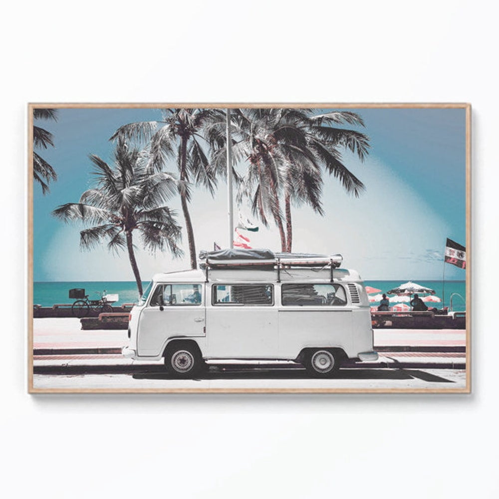 Beach Retro Bus Wall Art Van Wall Art Print Beach Boho Print Retro Surf ...