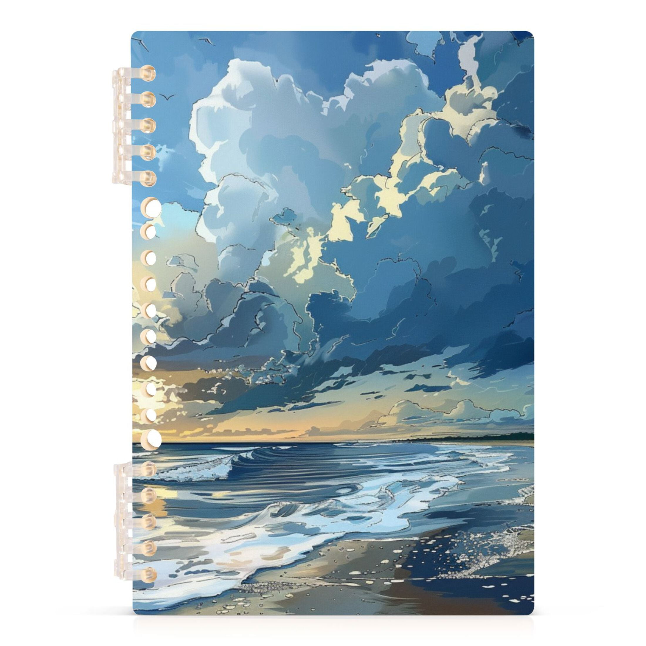 Beach Ring Binder Notebook Journey Note Diary College Ruled Spiral ...