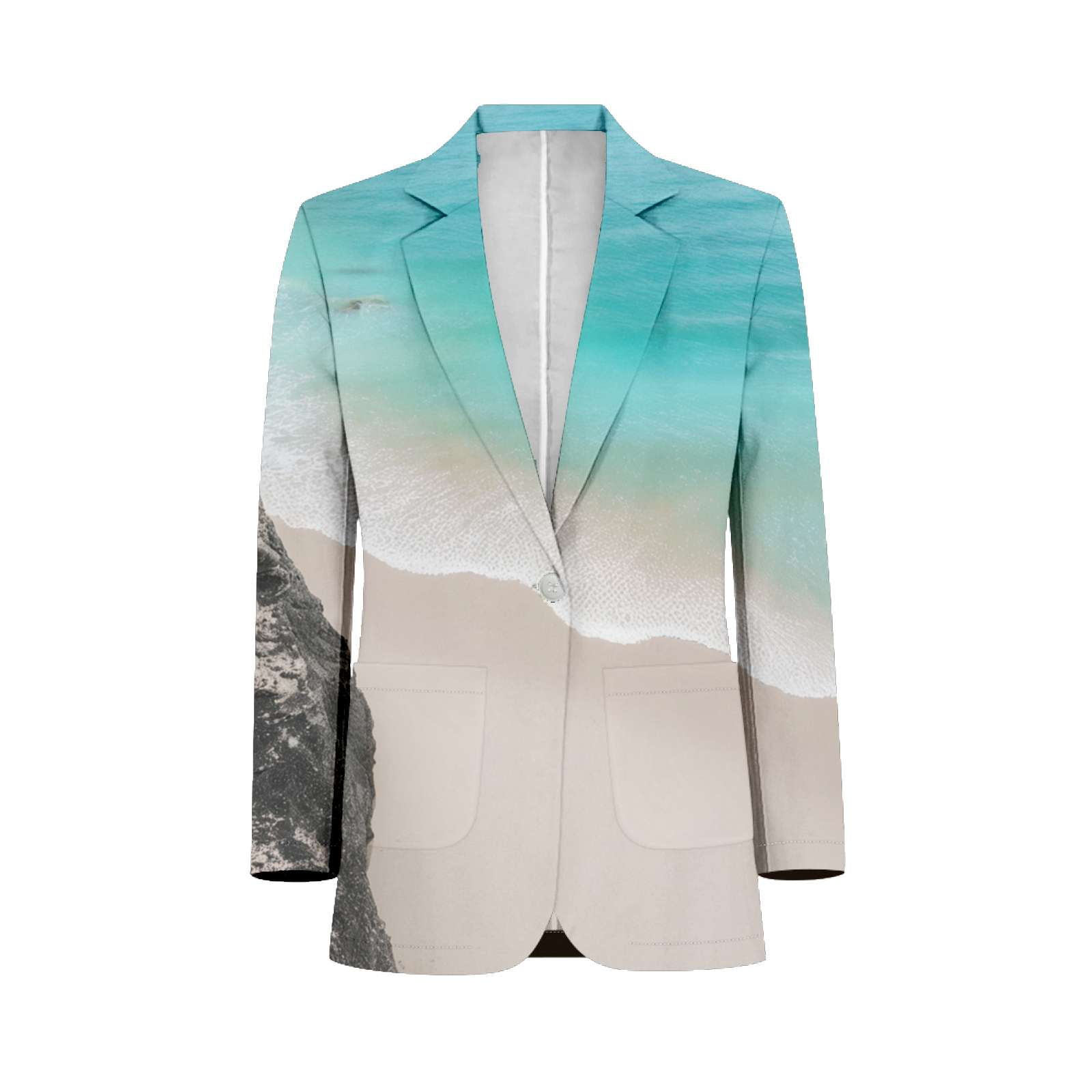 Beach Rocks Waves Customized Men's Suits full man Shawl Collar ...