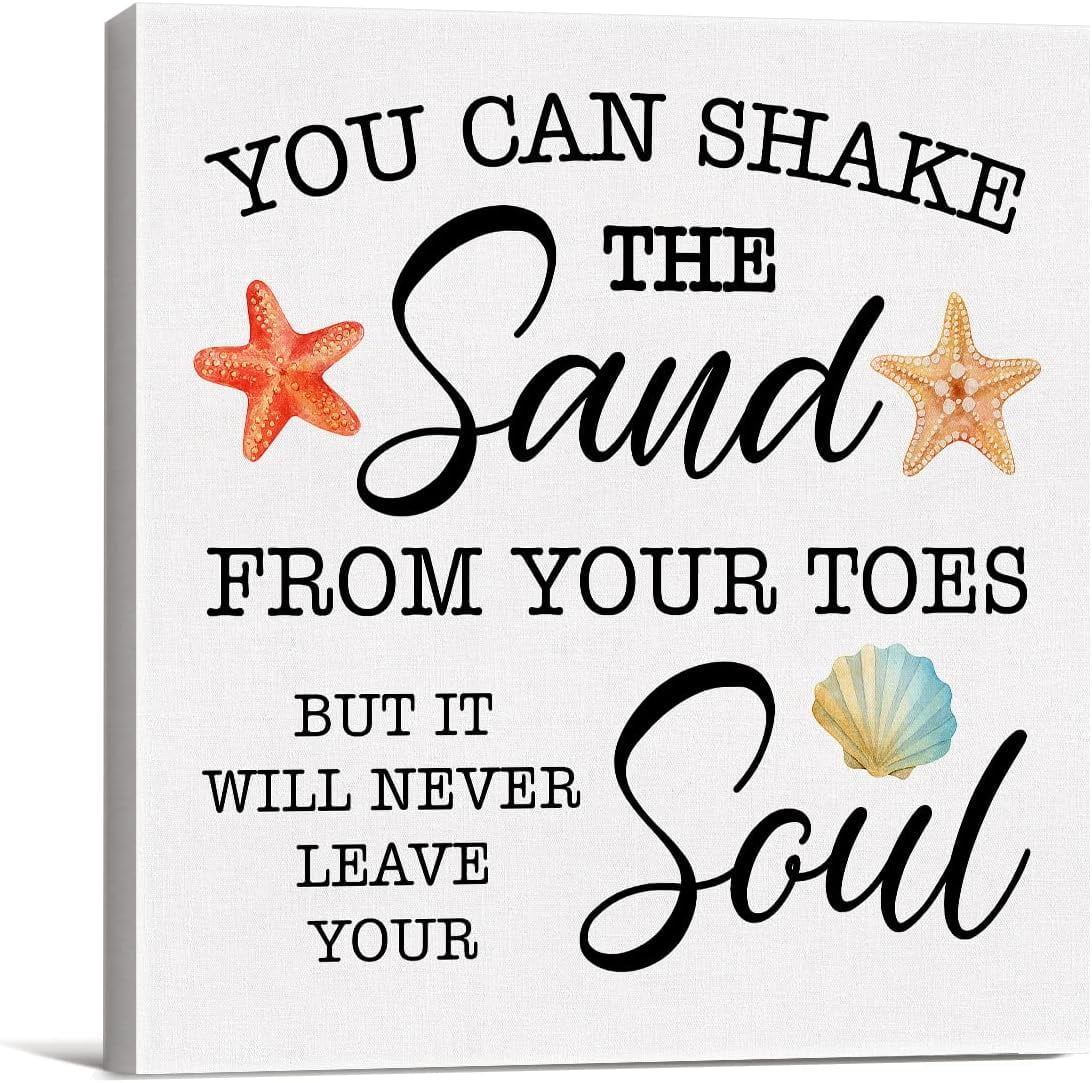 Beach Room Wood Box Sign Desk Decor Beach Sayings Wooden Block Plaque ...