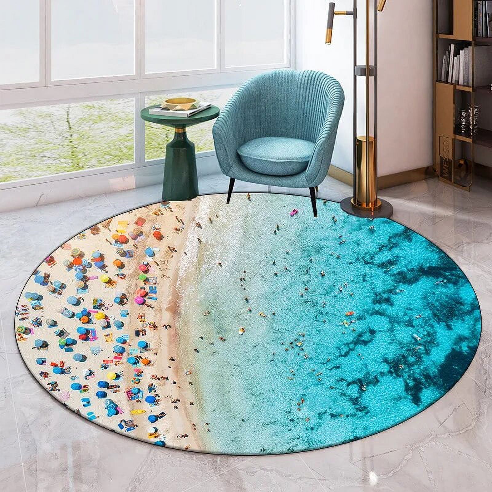 Beach Round Carpet Beautiful Shell Collector Rug Home Bedroom Living ...