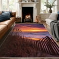 Beach Rug, Washable Coastal Sunset Ocean Pattern Washable Area Rugs for ...