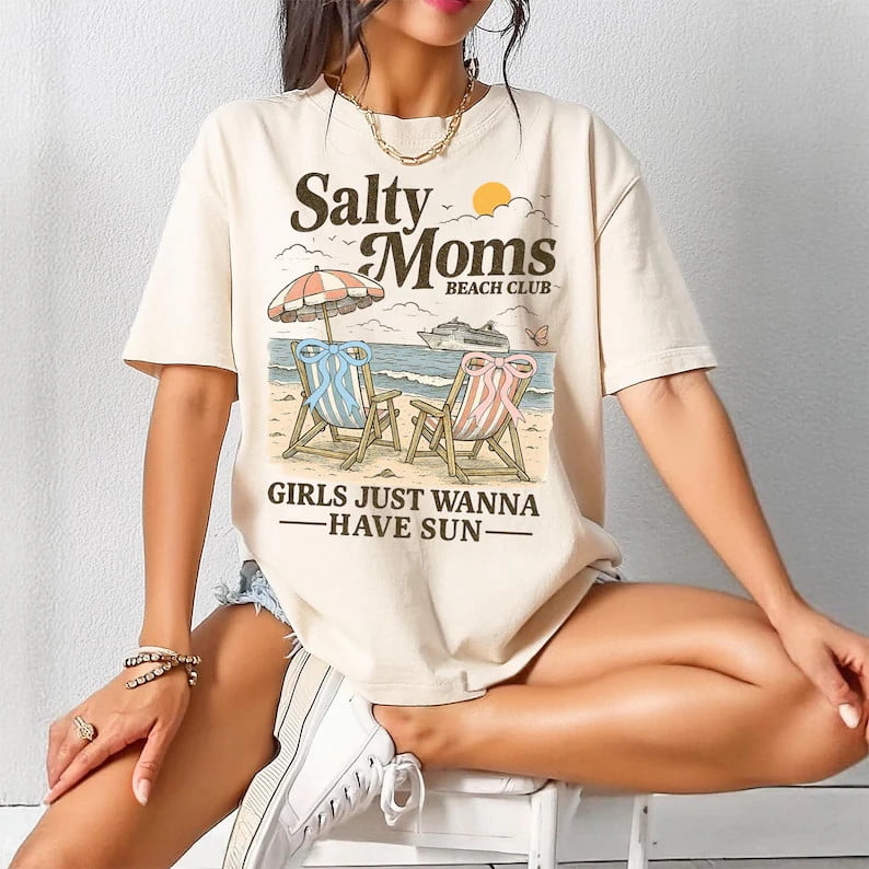 Beach Salty Moms Summer Vacation T-Shirt - Walmart.com