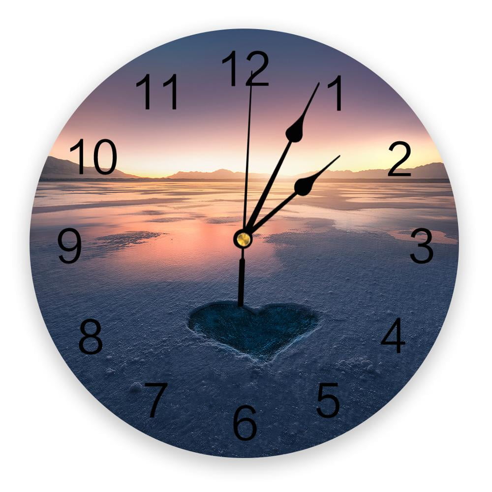Beach Sand Love PVC Wall Clock Modern Design Home r Bedroom Silent O ...