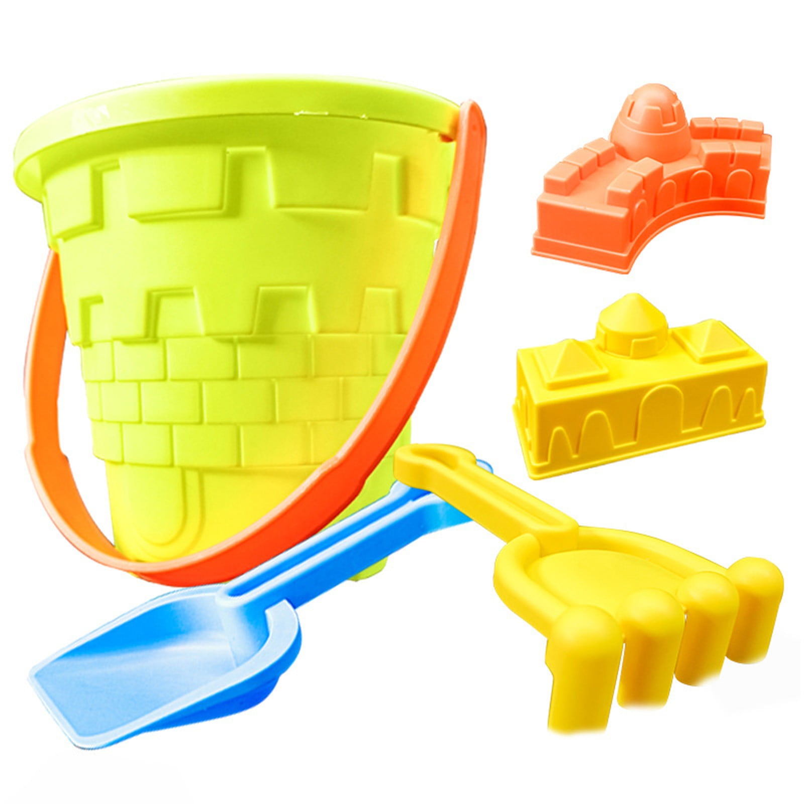 Beach Sand Toy Set 5 Pcs Bucket Shovel Rake Molds Building Kit Water ...