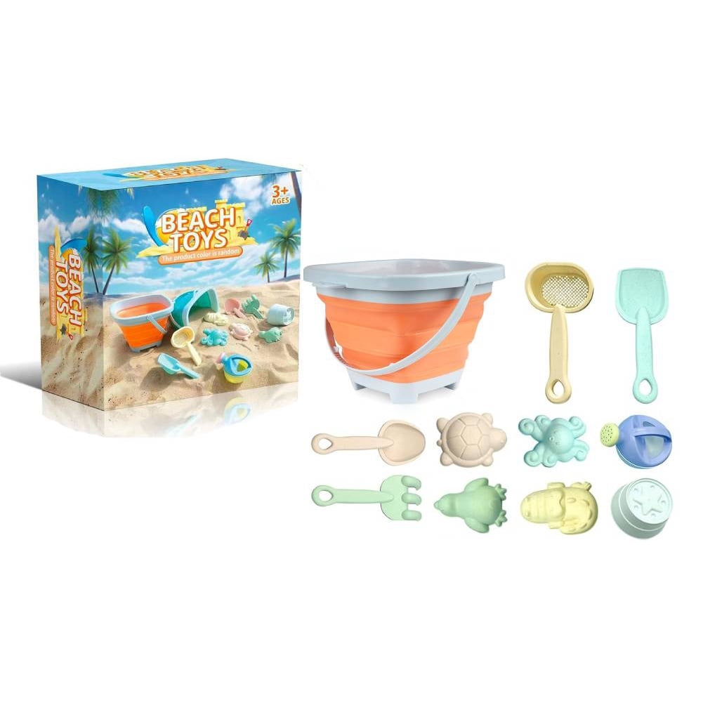 Beach Sand Toys Set for Kids - Collapsible Sand Bucket and Shovels Sand ...