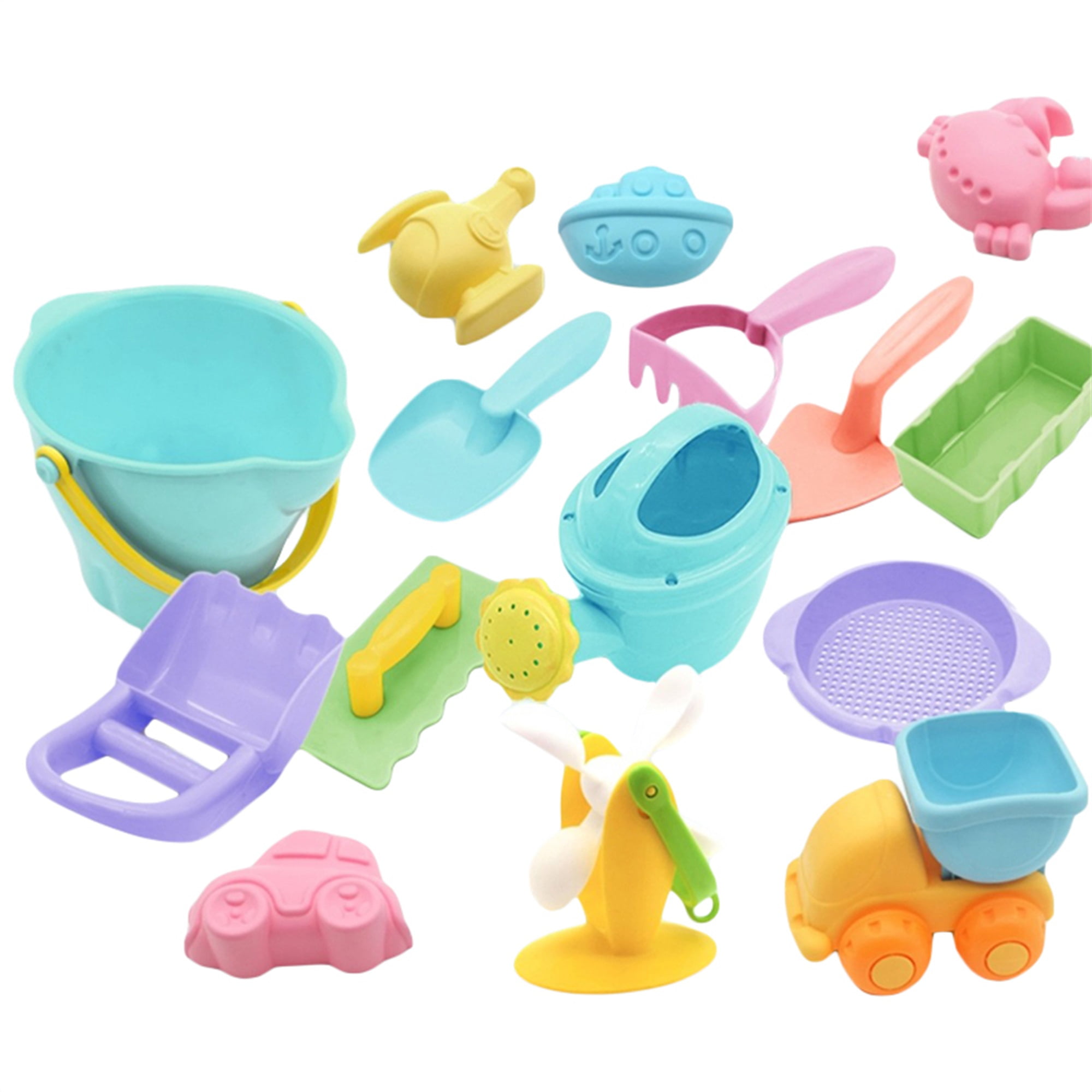 Beach Sand Toys Set with Sandbox Vehicle, Sand Molds, Bucket - Walmart.com