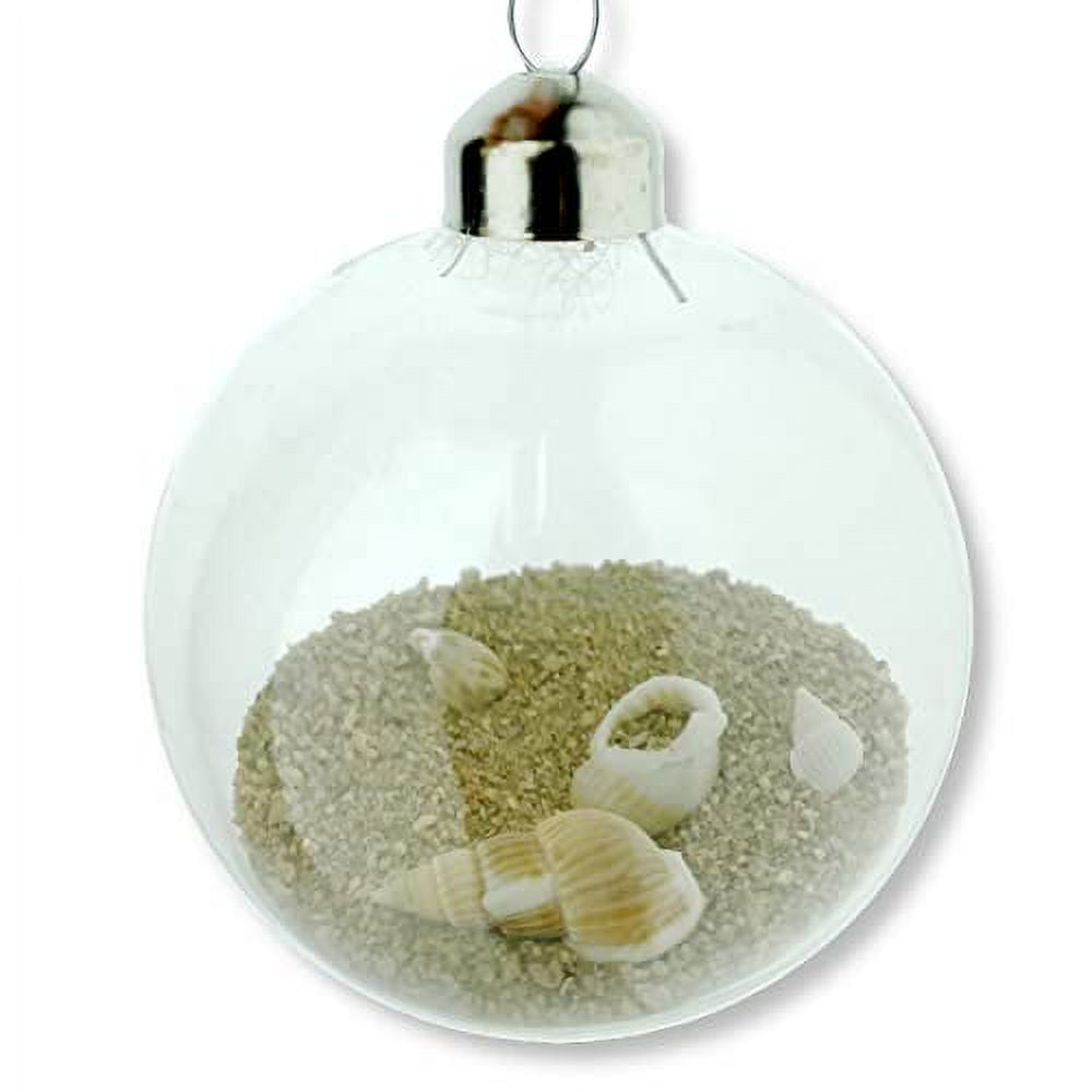 Beach Sand and Shells Glass Ornament - Coastal Ocean Decoration ...