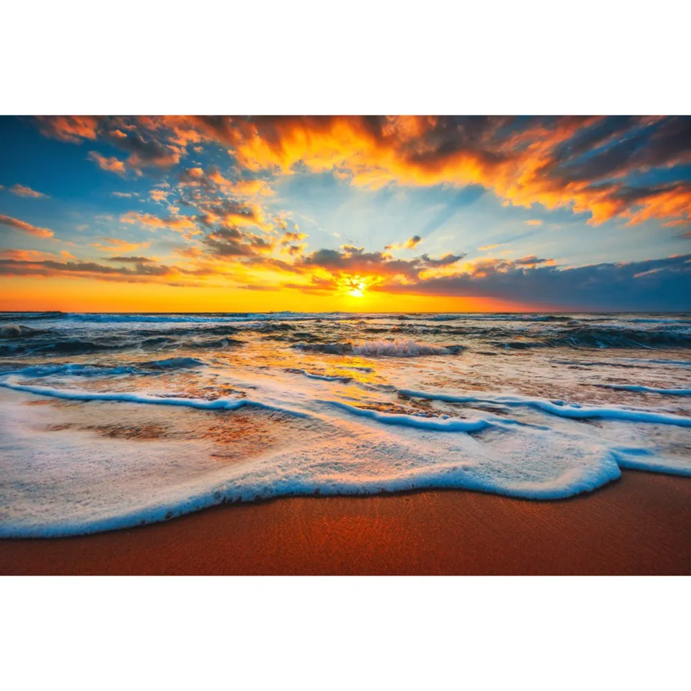 Beach Sands Waves Photography Backdrops Summer Holiday Tropical Blue ...