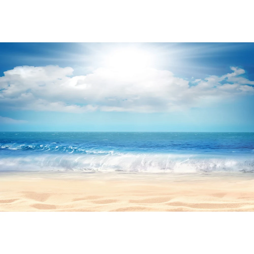 Beach Sands Waves Photography Backdrops Summer Holiday Tropical Blue ...