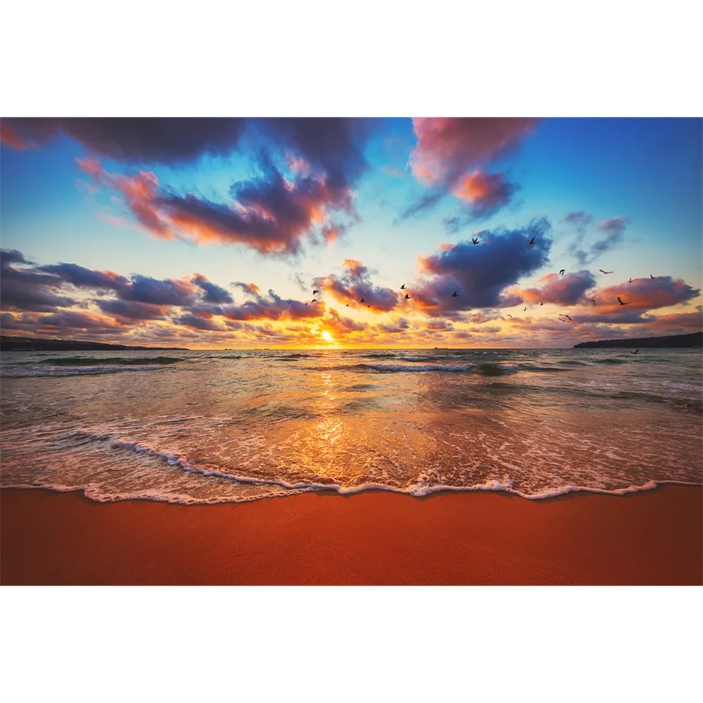 Beach Sands Waves Photography Backdrops Summer Holiday Tropical Blue ...