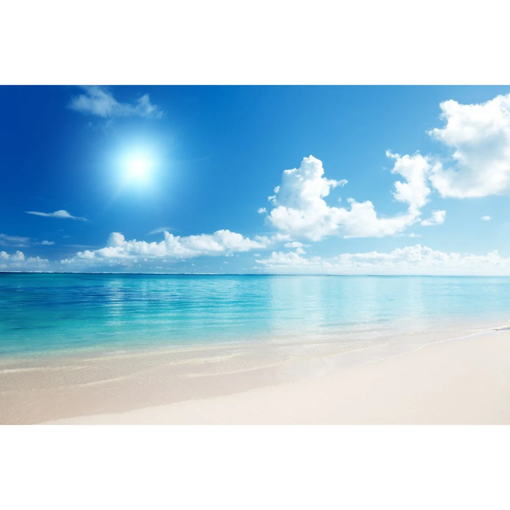 Beach Sands Waves Photography Backdrops Summer Holiday Tropical Blue ...