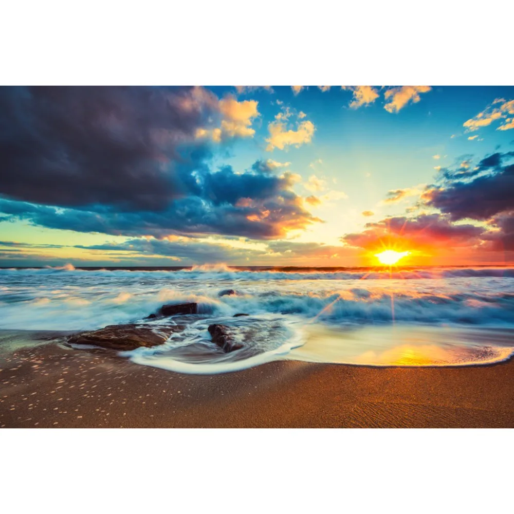 Beach Sands Waves Photography Backdrops Summer Holiday Tropical Blue ...