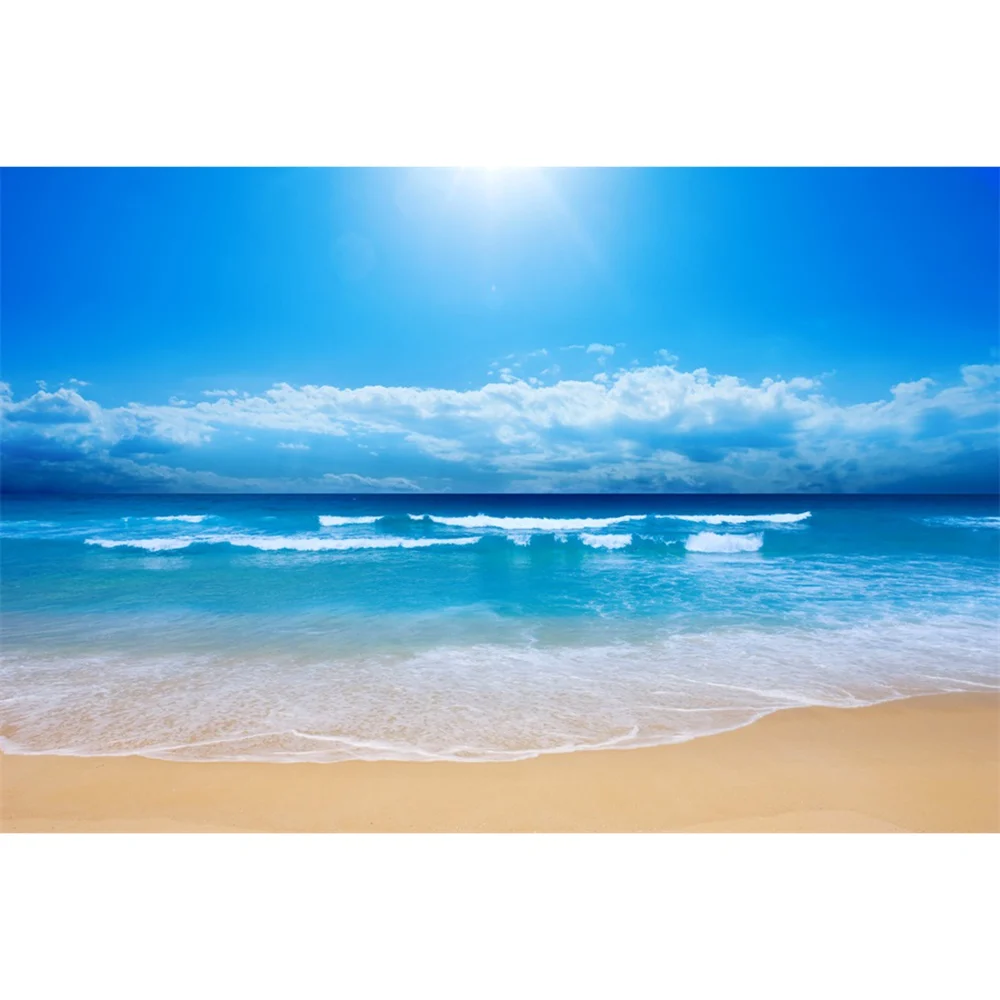 Beach Sands Waves Photography Backdrops Summer Holiday Tropical Blue ...
