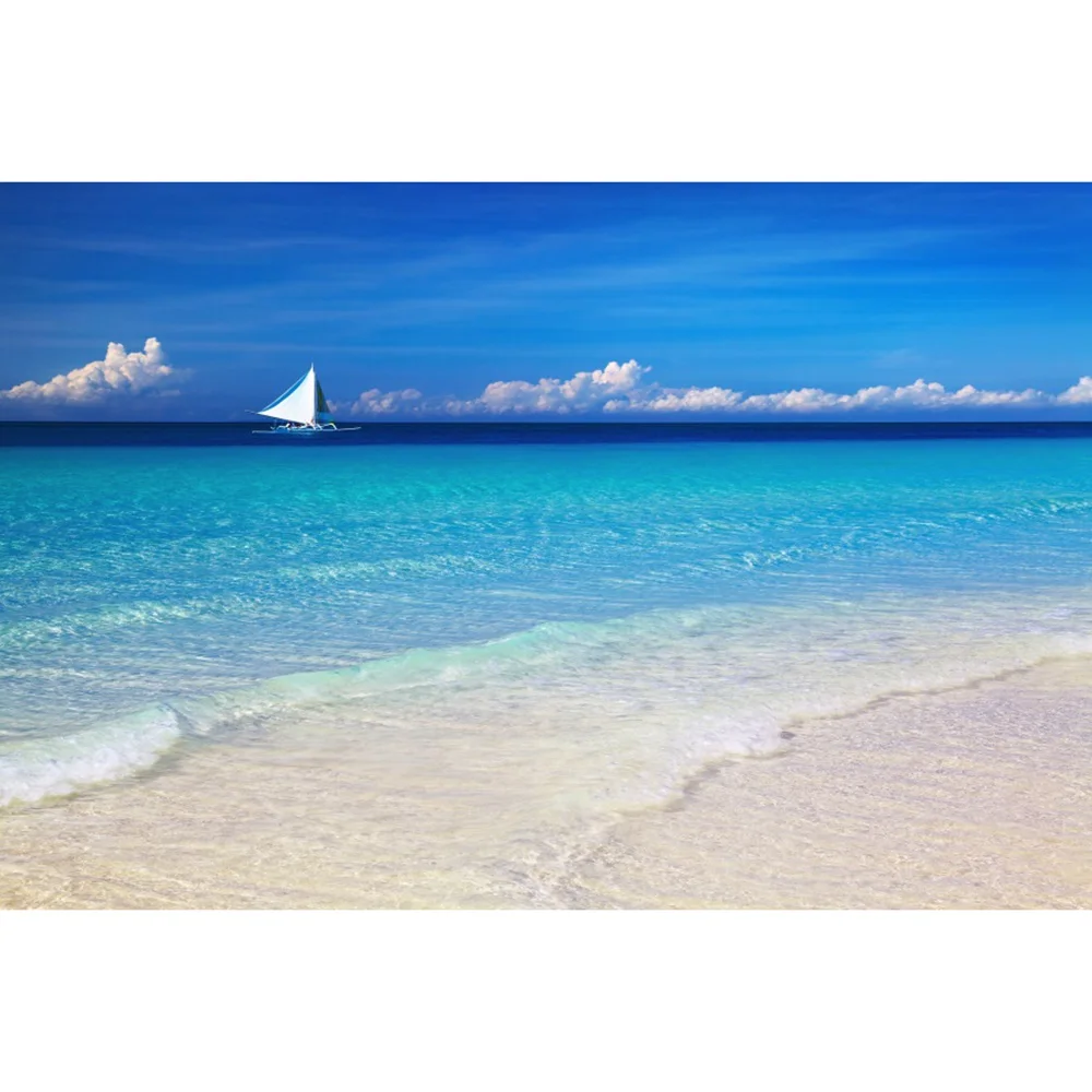 Beach Sands Waves Photography Backdrops Summer Holiday Tropical Blue ...