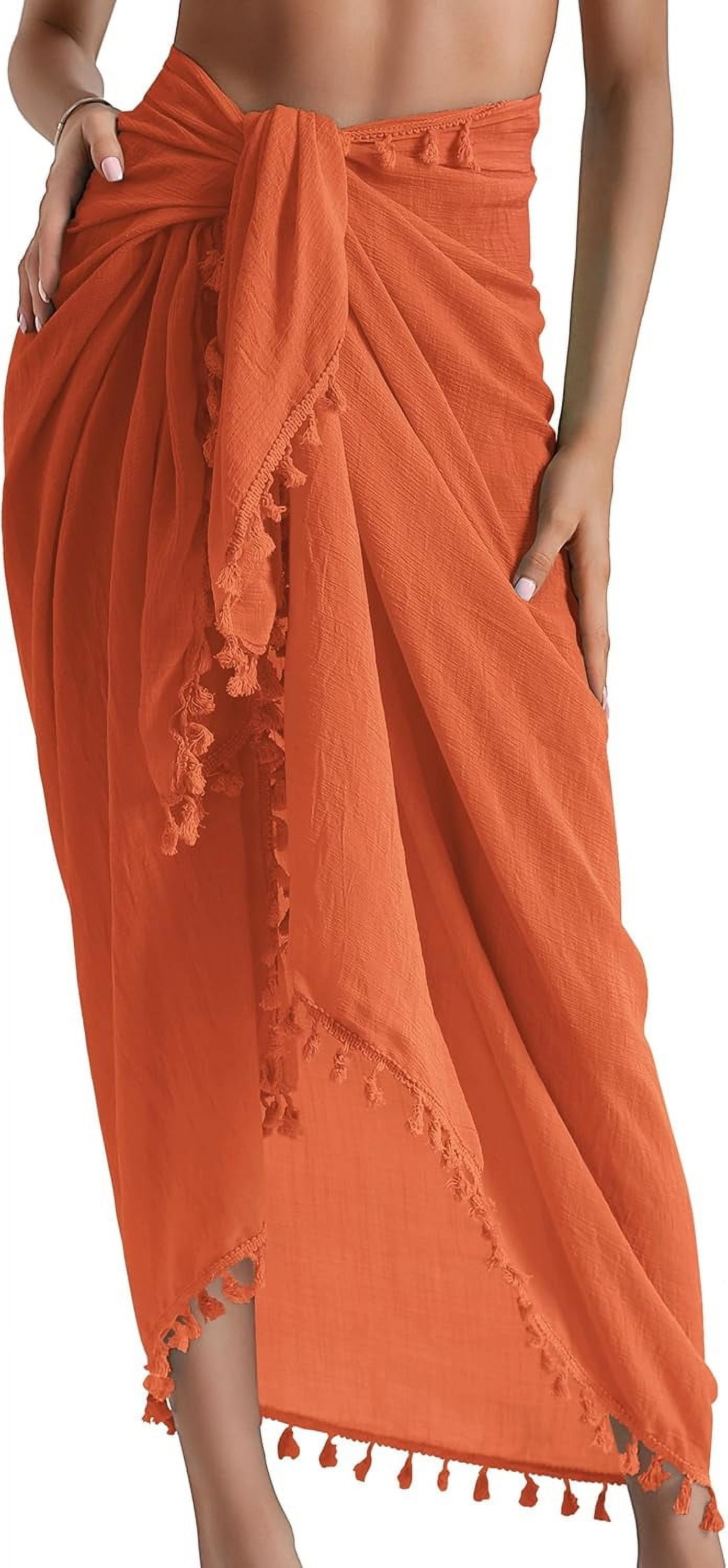 Beach Sarong Pareo Womens Semi-Sheer Swimwear Cover Ups Short Skirt ...