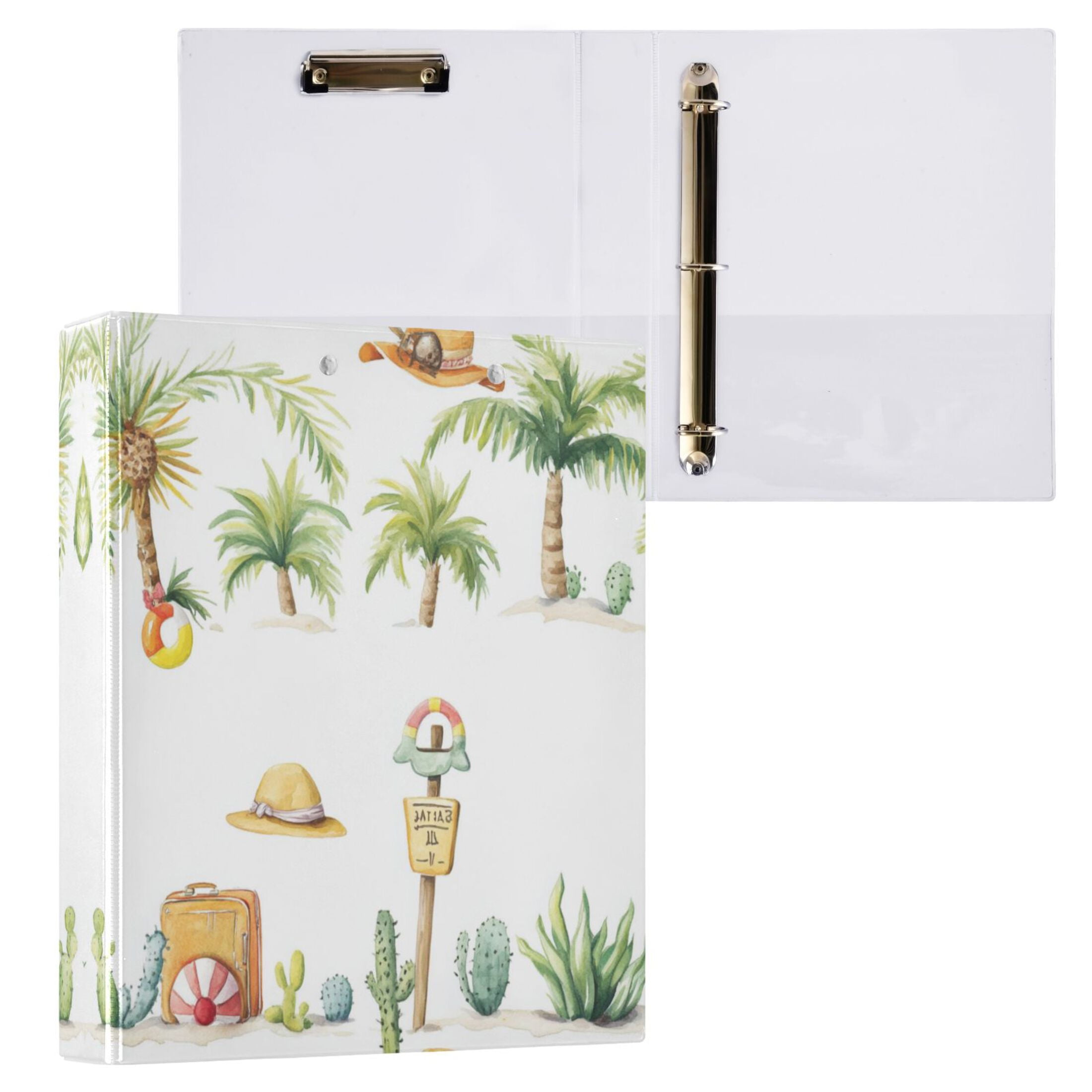 Beach Scene 3 Ring Hardcover Binders 1.5in Round Rings for Letter-Size ...