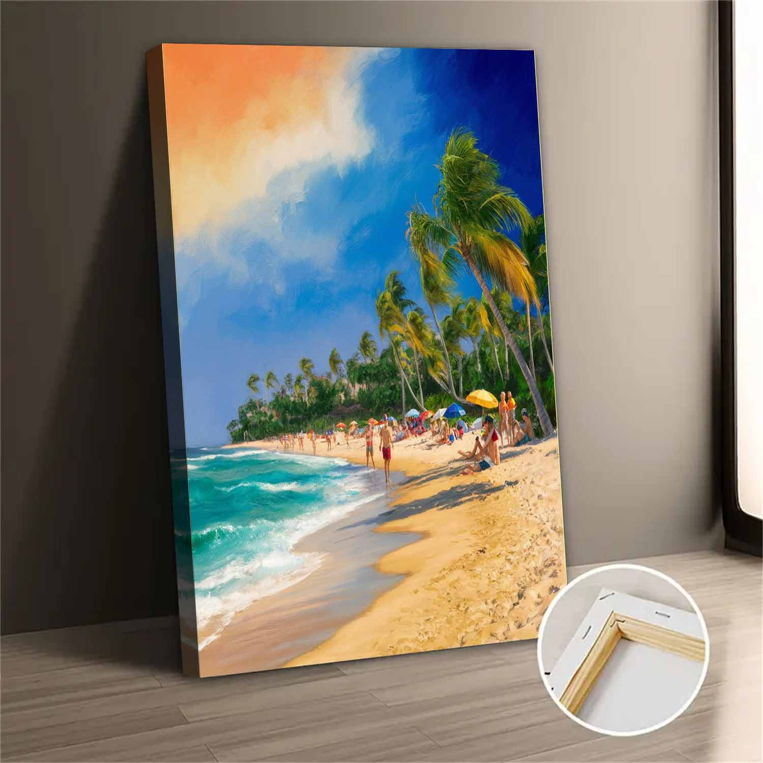 Beach Scene Canvas Wall Art Modern Aesthetic Home Decoration Print ...