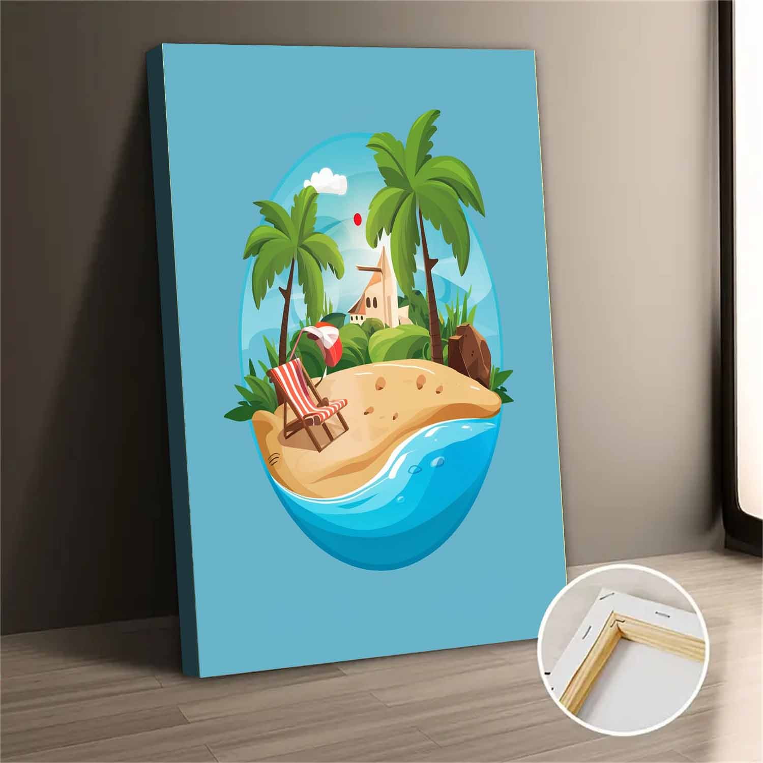 Beach Scene Canvas Wall Art Print - Tropical Island Landscape Wall ...
