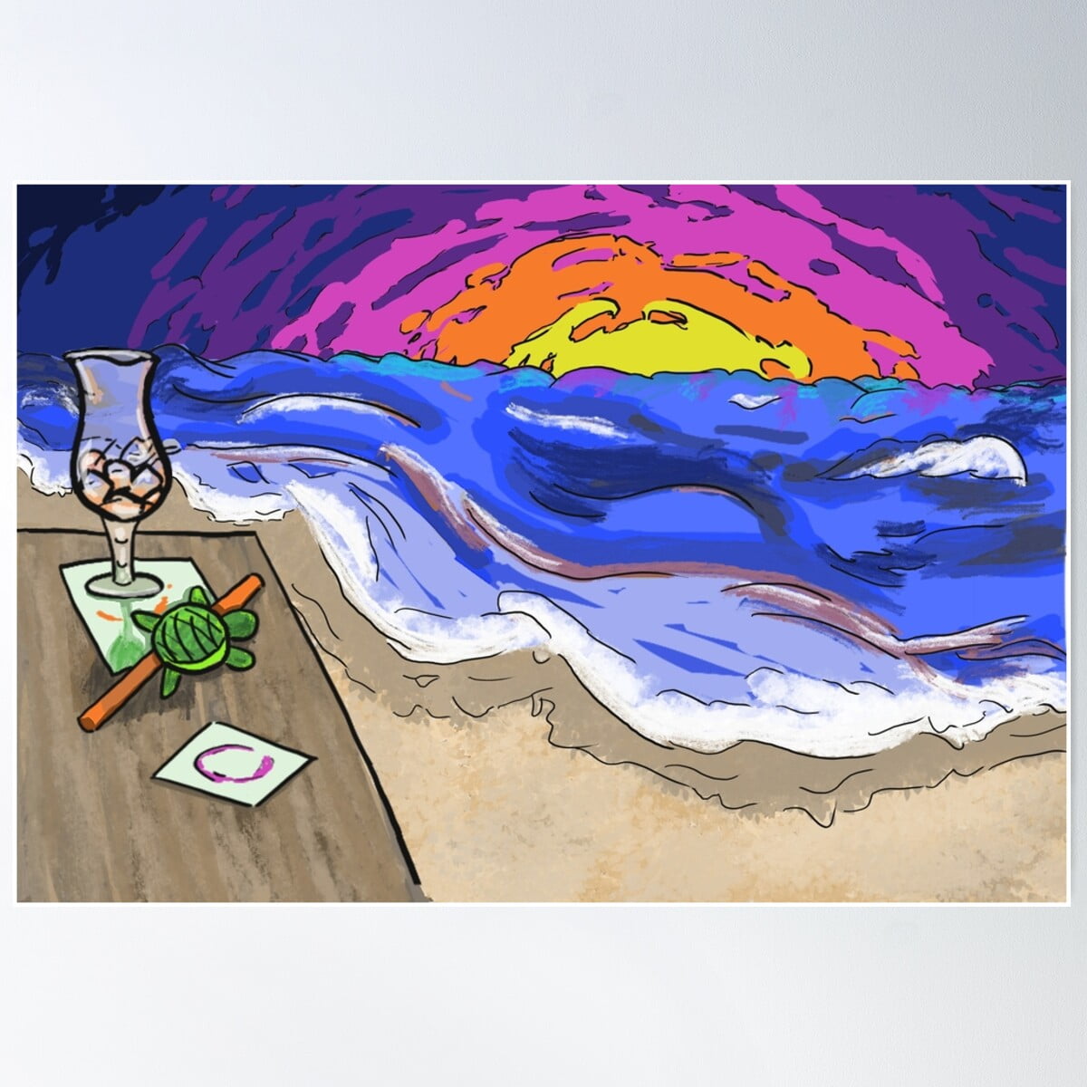 Beach Scene Poster Wall Art, Modern Wall Decor For Living Room Bedroom ...